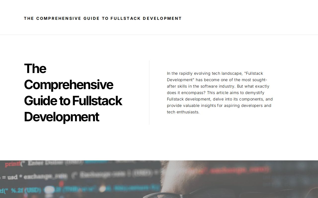 The Comprehensive Guide to Full-Stack Development